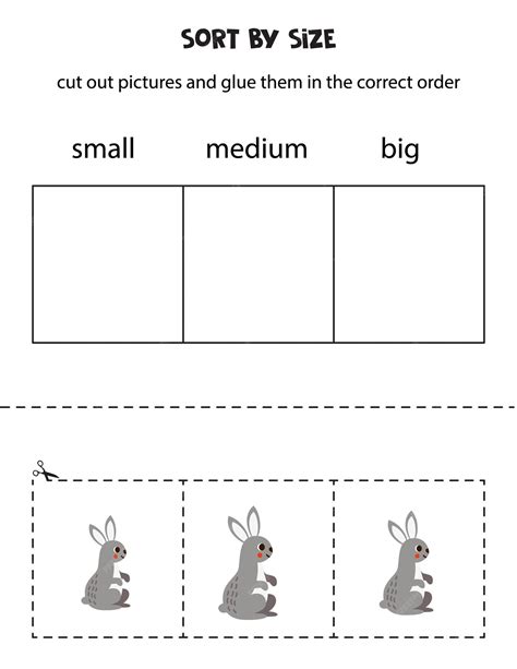 Ordenar Lindos Conejos Por Tamaño Hoja De Trabajo Educativa Para Niños