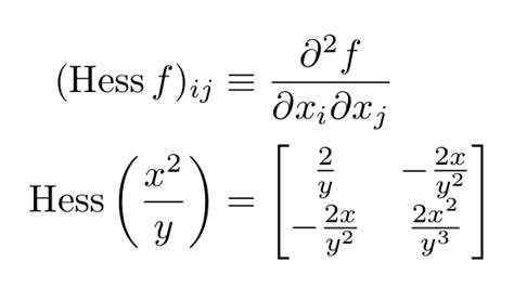 Math Mode How To Write The Hessian TeX LaTeX Stack Exchange