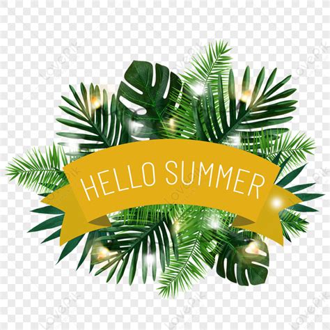 열대 여름 일러스트 안녕하세요 배너는 뜨겁습니다휴일자연 Png 일러스트 무료 다운로드 Lovepik