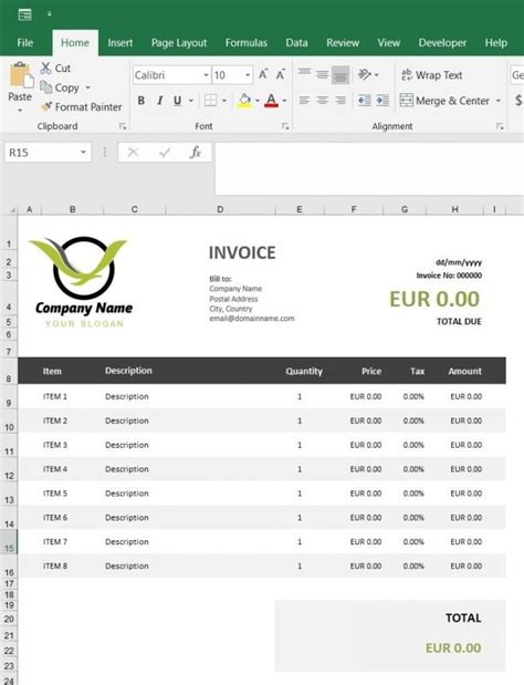 Excel Invoice Template That Calculates Total Automatically Designersjoint Com