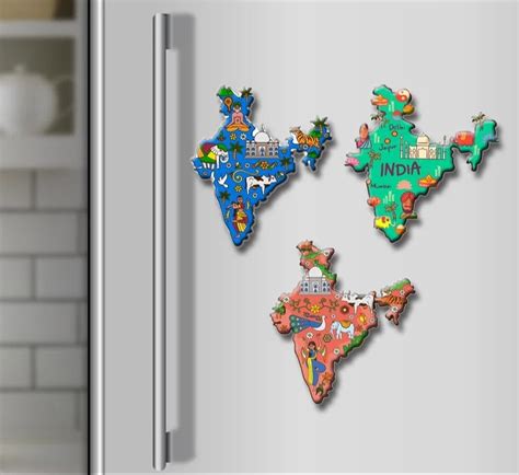 Khatu Crafts Colorful India Map Fridge Magnet For Home Kitchen And