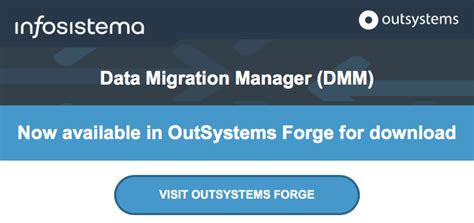 Data Migration Manager Dmm Available In The Outsystems Forge
