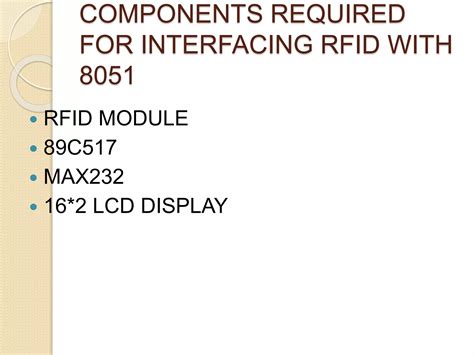 Rfid Interfacing And Controlling With 8051 Ppt