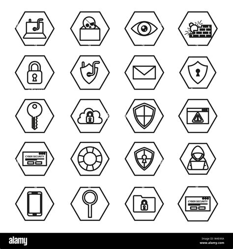 Bundle Of Cyber Security Monochrome Set Icons Stock Vector Image And Art Alamy