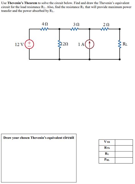 solved use thevenin s theorem to solve the circuit below