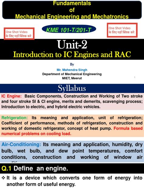 Unit 2 Ic Engine And Rac Pdf Internal Combustion Engine Hybrid