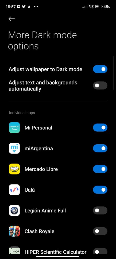 Dark Mode For Individual Apps Is Back In MIUI On Redmi Note Pro Miui