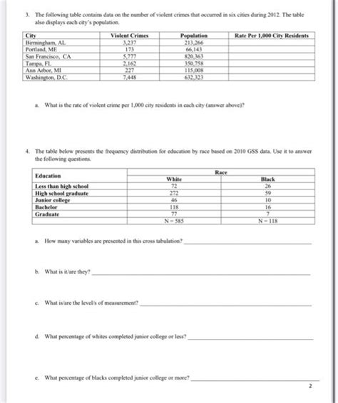solved 3 the following table contains data on the number of
