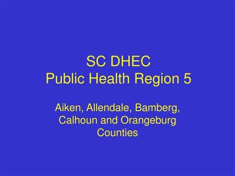PPT SC DHEC Public Health Region PowerPoint Presentation Free Download ID