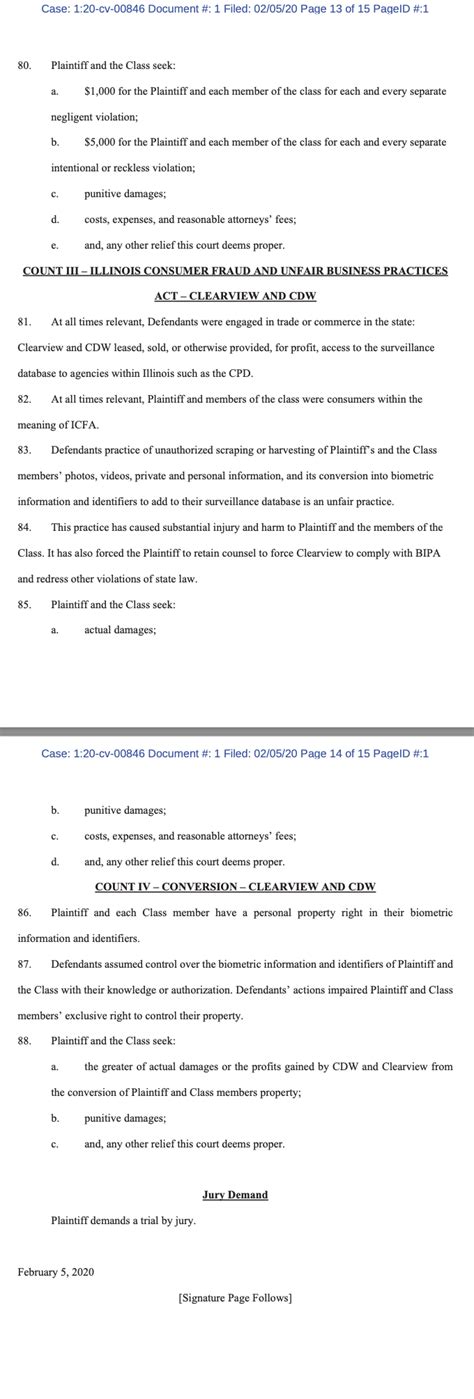 These Are The Last Two Pages From An Example Complaint Download Scientific Diagram