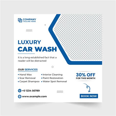 Modern Car Washing Business Template For Social Media Marketing