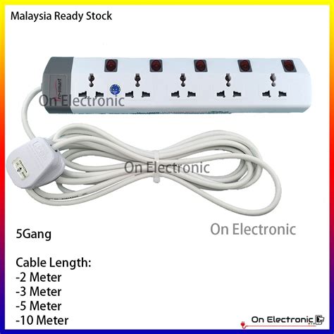 Universal Socket Multi Extension Trailing Socket Extension Plug 3Gang 4Gang 5Gang 2 3 5 10meter