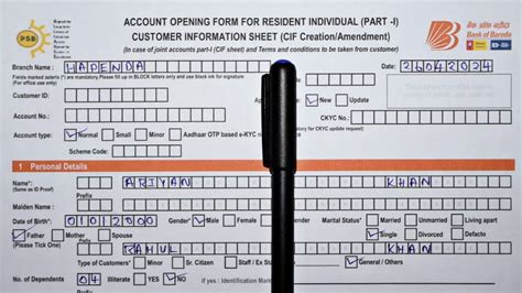Bank Of Baroda Savings Account Opening Form 2024 Bob Account Opening