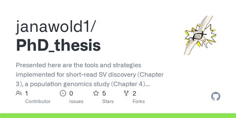 Github Janawold Phd Thesis Presented Here Are The Tools And Strategies Implemented For Short