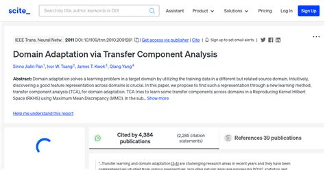 domain adaptation via transfer component analysis [scite report]