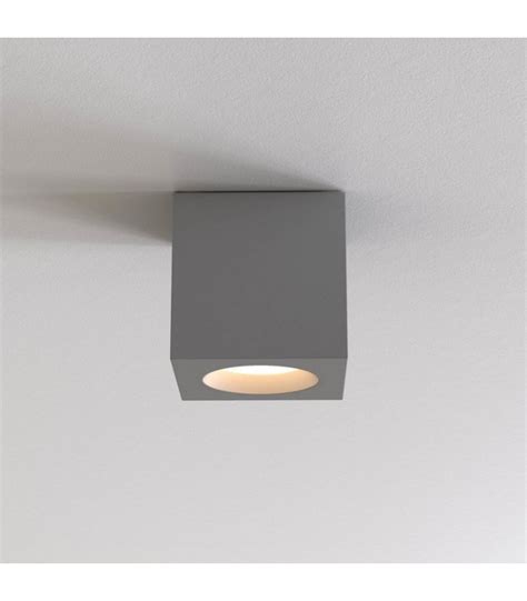 Square Surface Mounted Downlight Textured Grey Ip65 Gu10 Uk