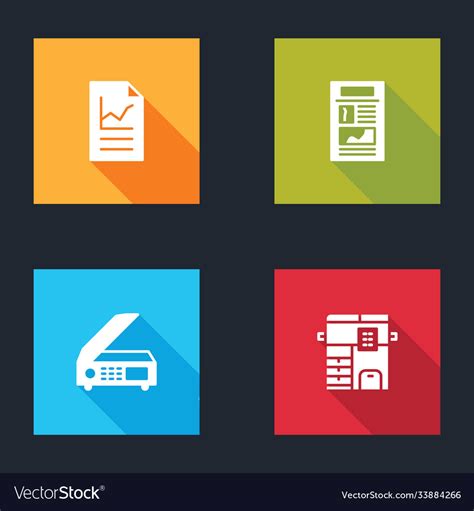 set document with graph chart news scanner vector image