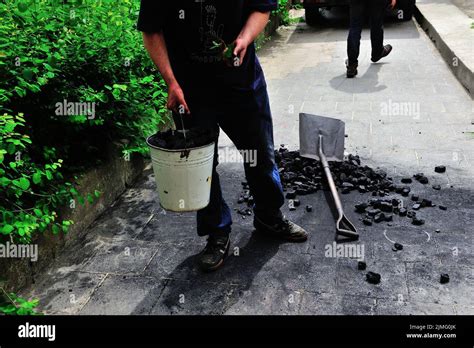 business coal unloading burning heating energy winter daily life