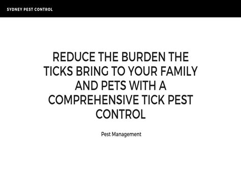 Prevent Ticks With Pest Control In Sydney Ppt