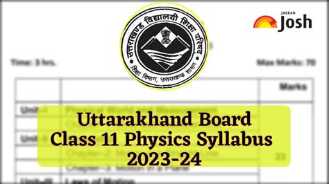 Uk Board Class 11 Physics Syllabus 2023 24 Pdf Download Syllabus For