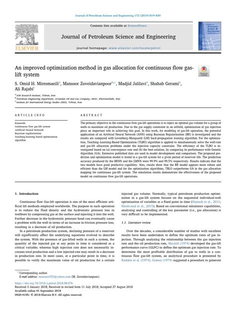 an improved optimization method in gas allocation for continuous flow