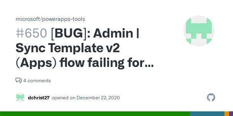BUG Admin Sync Template V2 Apps Flow Failing For Some Apps Issue 650 Microsoft