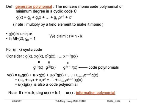 Cyclic Code Shift Registers With Feedback Connections Inherent