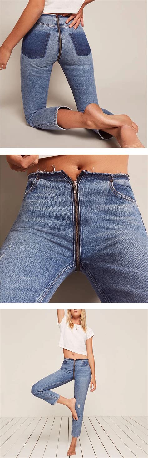 Wholesale No Name Brand Jeans Fashion Sex Lady Zip Denim