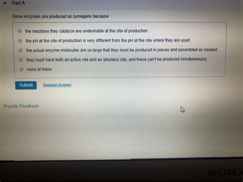 Solved Part A Some Enzymes Are Produced As Zymogens Because