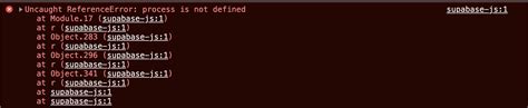 Uncaught Referenceerror Process Is Not Defined · Issue 113 · Supabasesupabase Js · Github