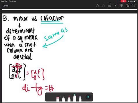 ⏩solved Explain The Difference Between A Minor And A Cofactor Numerade