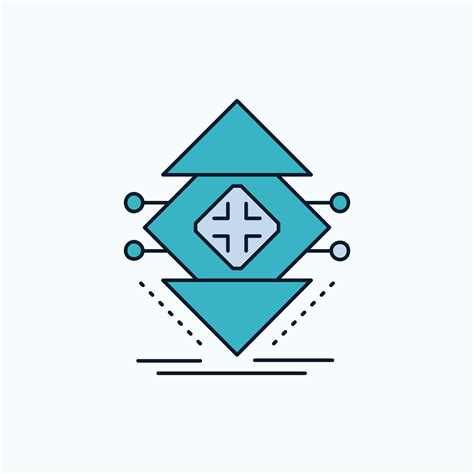 Computing Data Infrastructure Science Structure Flat Icon Green And Yellow Sign And Symbols