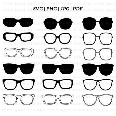 Glasses Svg Bundle Glasses Frames T Shirt Design Sunglasses Svg Diy
