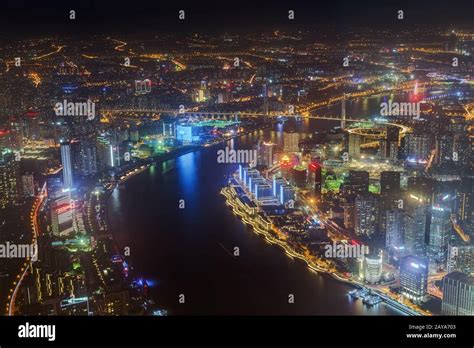 Shanghai China May 23 2018 A Night View From Shanghai Tower To The