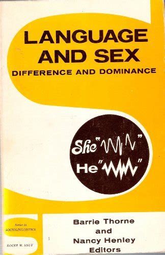 Language And Sex Difference And Dominance Series In Sociolinguistics