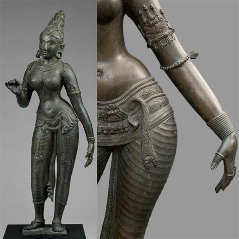 Bronze Statue Of Standing Parvati Chola Period C1200 Ad Right