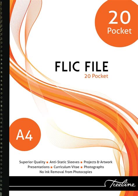 Treeline Pocket Flic File Orange Stationery Core