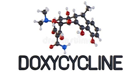 A 3d Ball And Stick Model Of The Doxycycline Molecule Stock Illustration Illustration Of