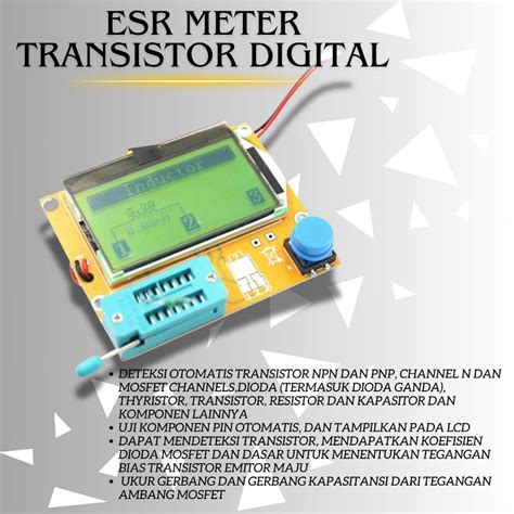 Jual Esr Meter Transistor Tester Digital Rcd Lcr T4 Led Mosfet Dioda