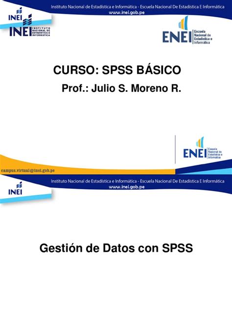 Spss Basico Enei Clase 04 Pdf Spss Archivo De Computadora
