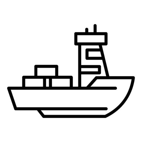 Premium Vector Boat With Cargo Icon Outline Boat With Cargo Vector Icon For Web Design
