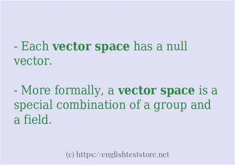 Vector Space Sentence Examples Englishteststore Blog