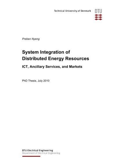System Integration Of Distributed Energy Resources