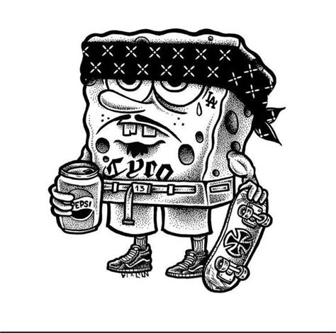 Спанч боб Cartoon tattoos Graffiti characters Tattoo flash art