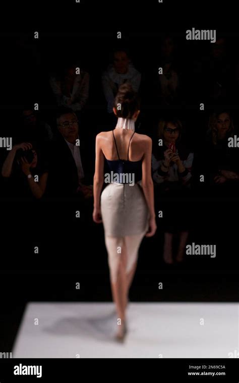 A Model Displays A Creation By Russian Designers Alisa And Julia Ruban
