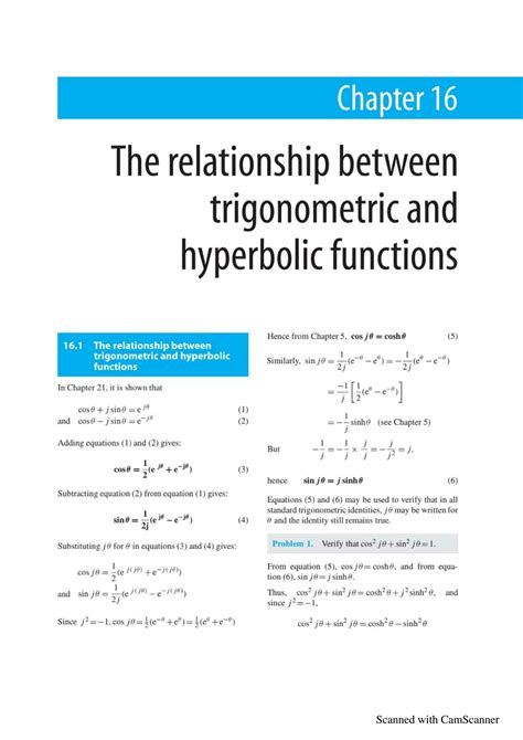 solution the relationship between trigonometric and hyperbolic