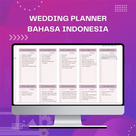 Jual Template Wedding Planner Perencanaan Pernikahan Checklist Dan Biaya Wedding Spreadsheet