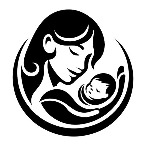 Vector Conceito De Logotipo De Mãe Recém Nascida Vetor De Silhueta