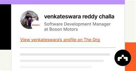 Venkateswara Reddy Challa Software Development Manager At Boson Motors The Org