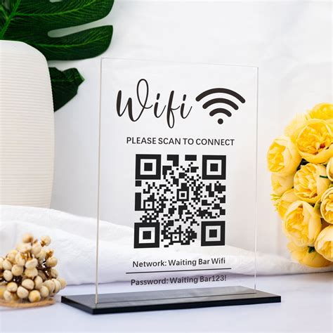 Wifi Password Sign Wifi QR Code Sign Wifi Network And Password Sign Wifi Plaque Printable